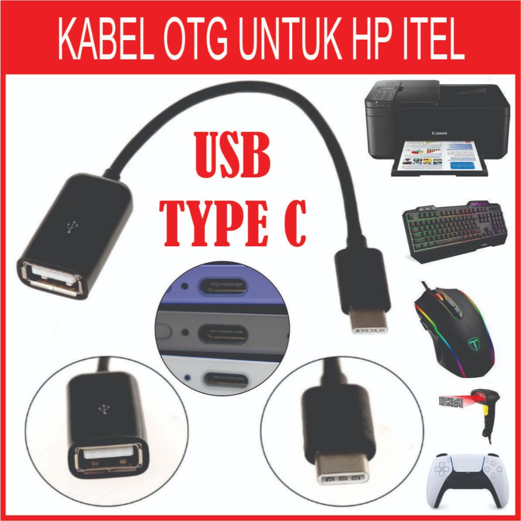 Jual Kabel OTG USB Type C untuk HP Itel S25 Ultra S24 S23 S18 Pro A05s ...