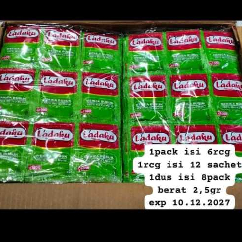Jual Ladaku Pack isi 6 × 12 sachet - Merica Bubuk Murni - Lada Putih 72 ...