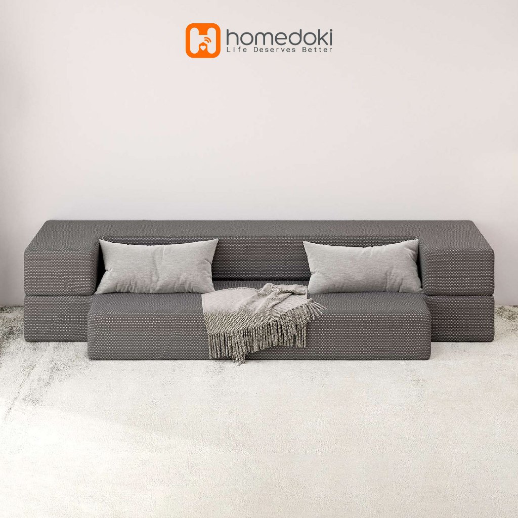 Jual Homedoki FLSOFA Series/sofa bed lipat/ Abu-Abu sofa aesthetic ...