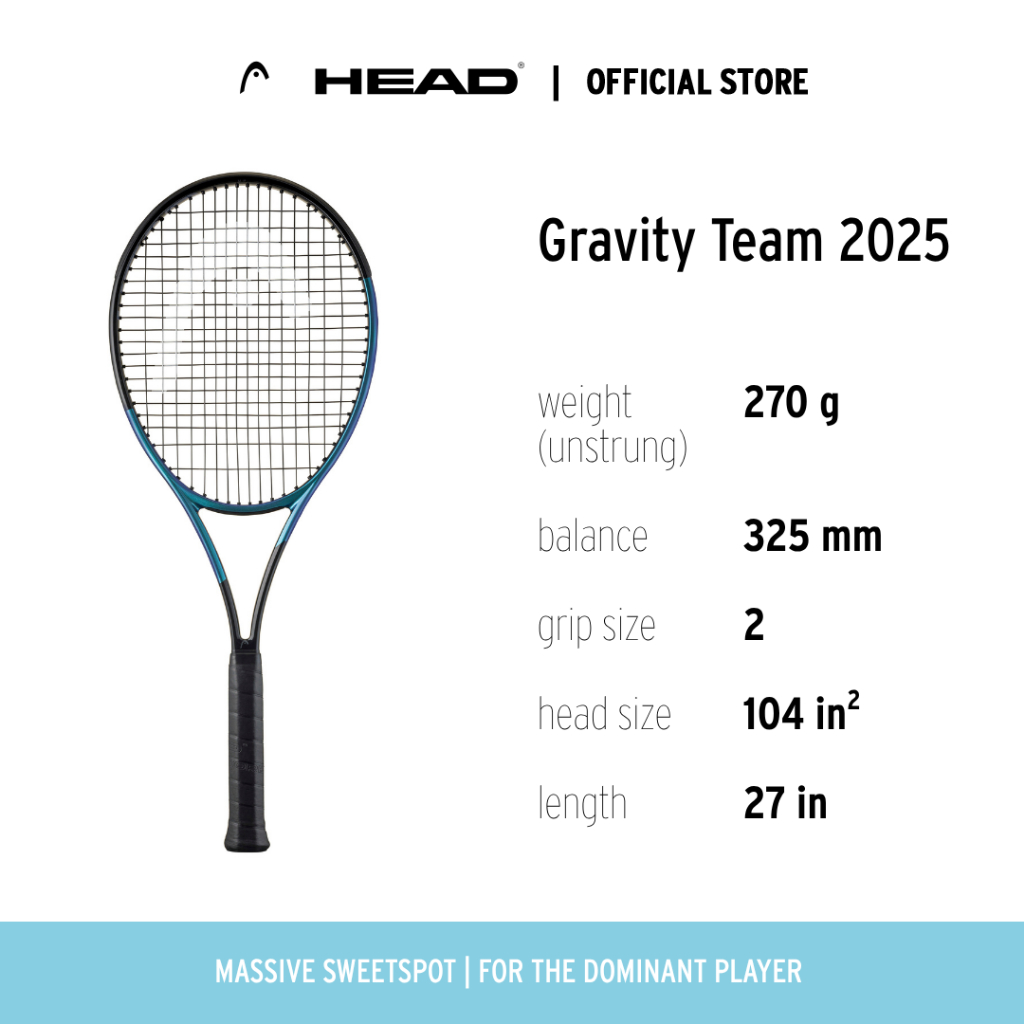 Jual HEAD Tennis Racket Gravity Team 2025 (270G) 231145 - Raket Tennis ...