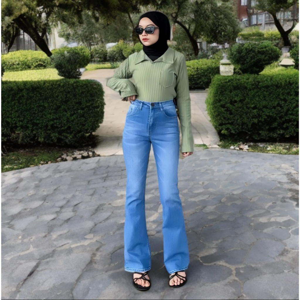Jual Highwaist Cutbray Jeans Retro 114 - Celana Jeans Cutbray Premium ...