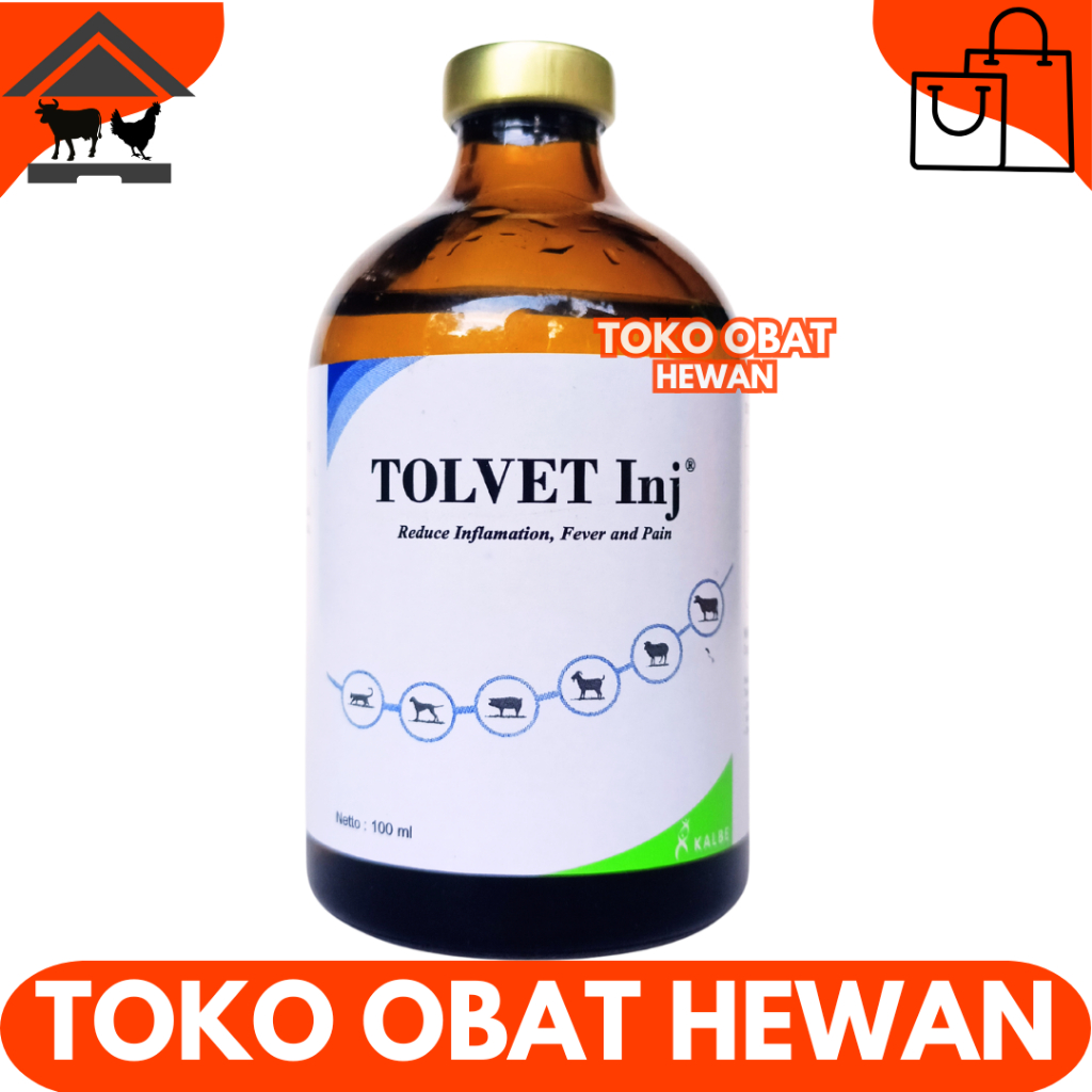 Jual TOLVET INJ 100 ML - Anti radang Anti Inflamasi Hewan Pereda Nyeri ...