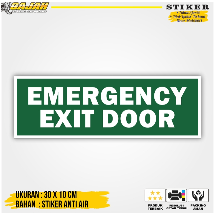 Jual SIGN / RAMBU STIKER EMERGENCY EXIT DOOR | Shopee Indonesia