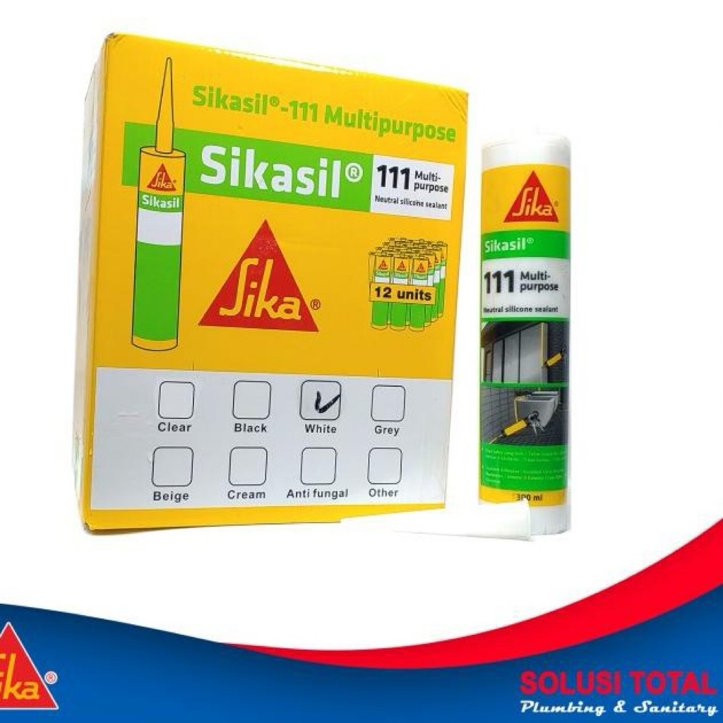 Jual ( 12 PCS) Sika - SIKASIL 111 MULTI PURPOSE / Sealant Lem kaca non ...