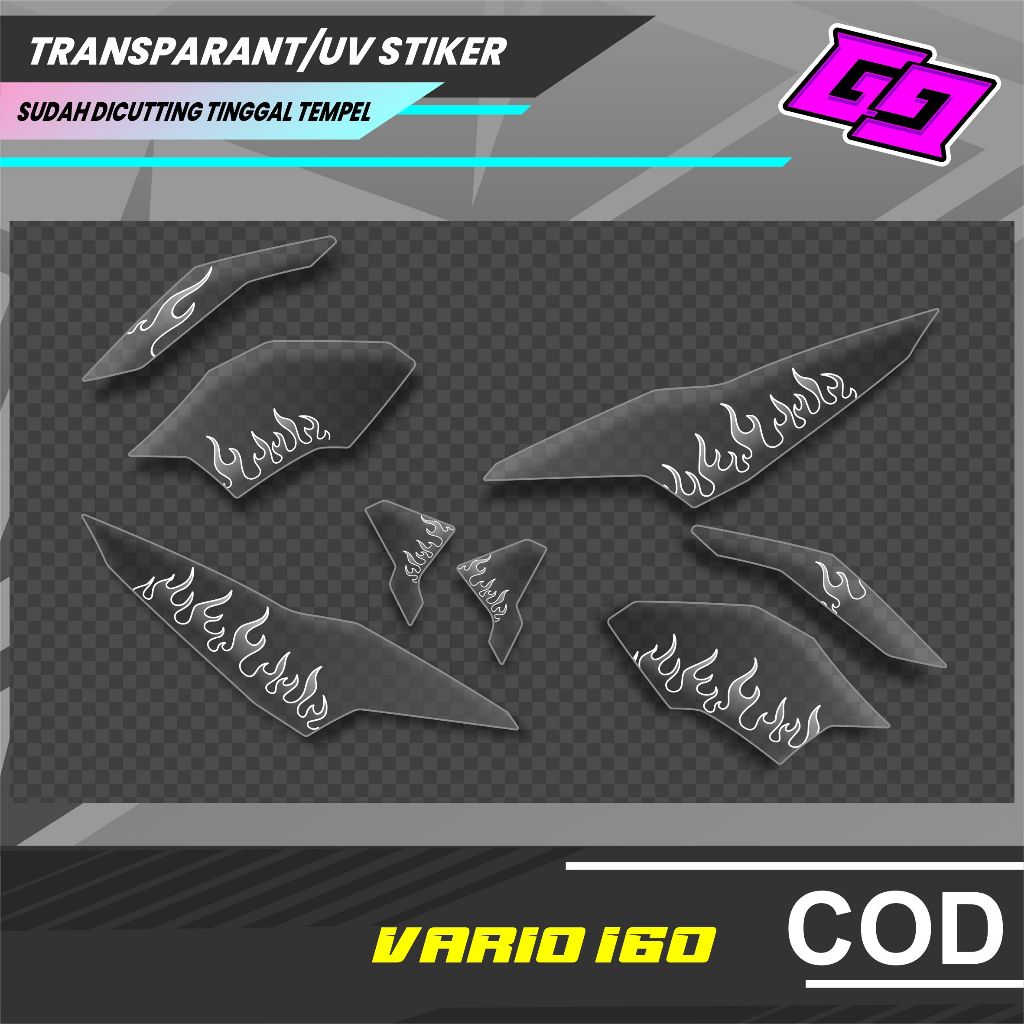 Jual STRIPING TRANSPARAN UV CLEAR SIMPEL HONDA VARIO 160 API AMATERASU ...