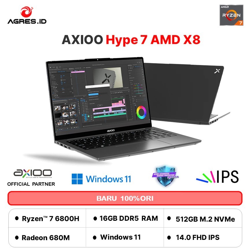 Jual AXIOO HYPE 7 AMD X8 RYZEN 7 6800H 16GB 512GB W11 14.0FHD IPS BLIT ...