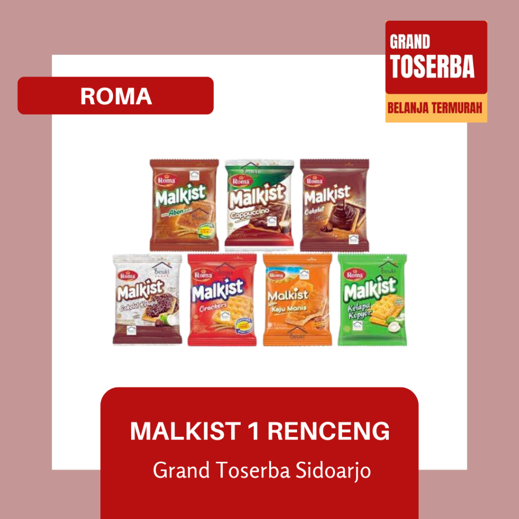 Jual ROMA MALKIST 18g - 21g ISI 10 SACHET / BISKUIT CRACKERS LAPIS ...