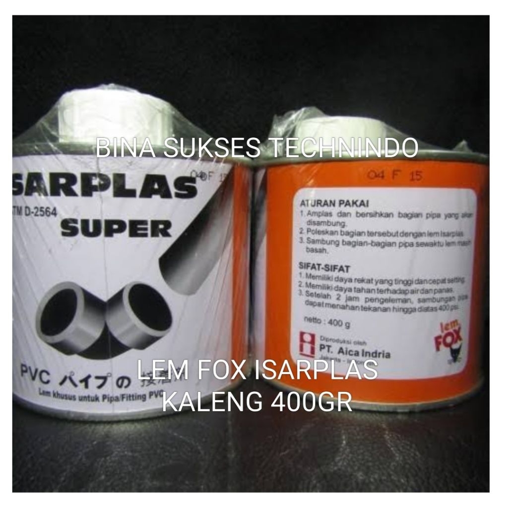 Jual LEM FOX ISARPLAS KALENG 400GR 400 GR LEM PIPA PVC LEM PARALON ...