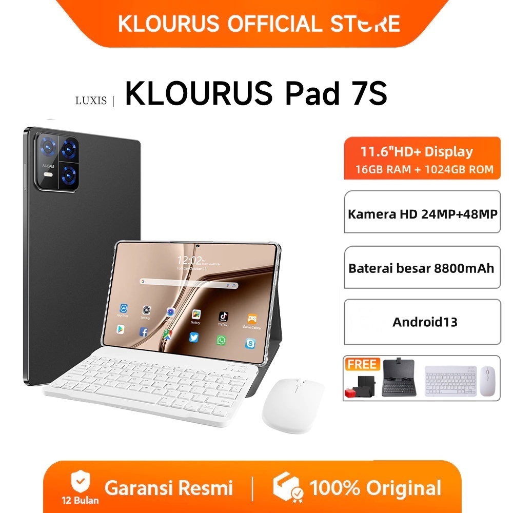 Jual 【Free Mouse Keyboard 】KLOURUS Tablet Pad 7s (16GB + 1024GB) | IPS ...