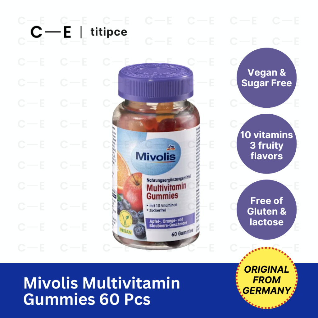 Jual Mivolis Multivitamin Gummies 60 pcs Supplement Germany | Shopee ...