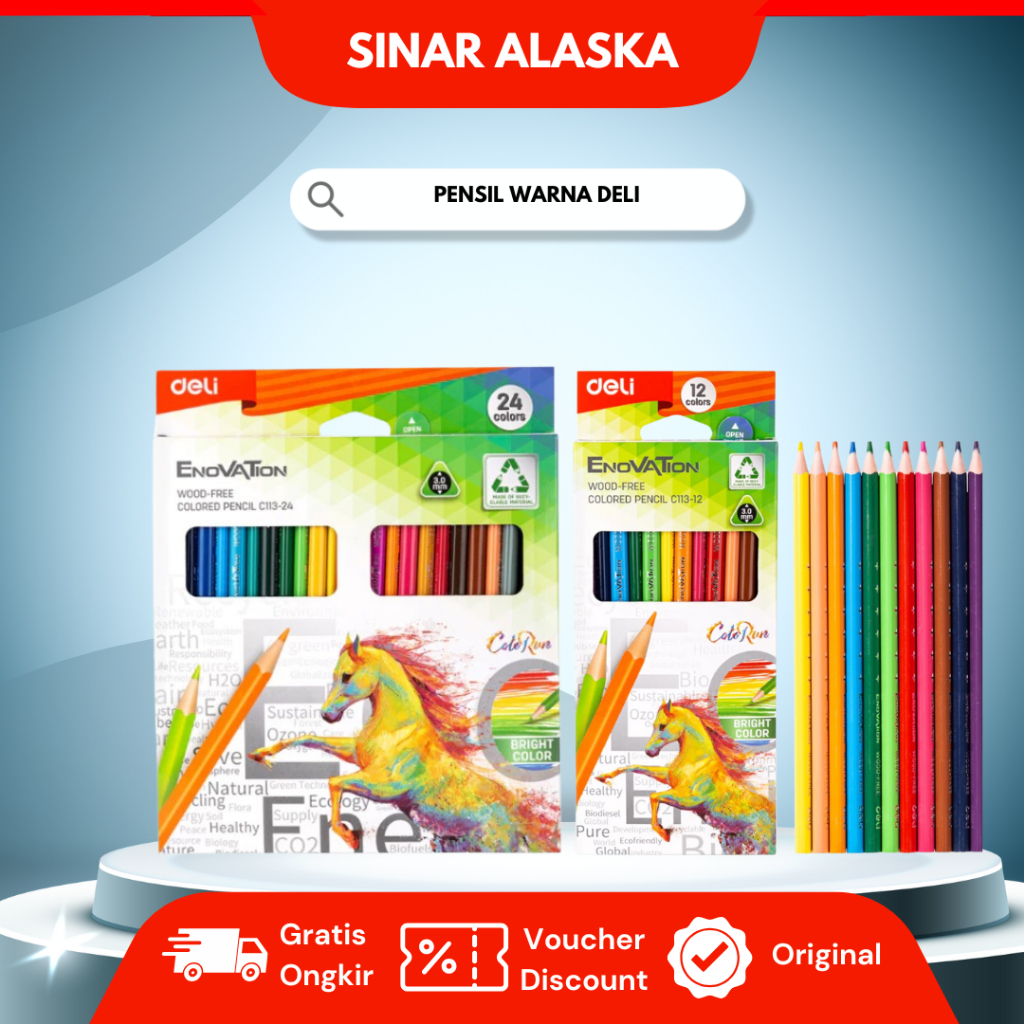 Jual Deli Color Run Color Pencil / Deli Enovation Pensil 12 24 Warna ...