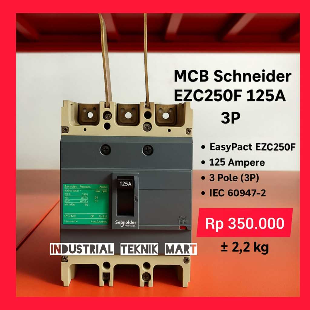 Jual MCB Schneider EZC250F 125A 3P (ORIGINAL) - Circuit Breaker MCCB 125 Ampere 3 Phase (SECOND ...