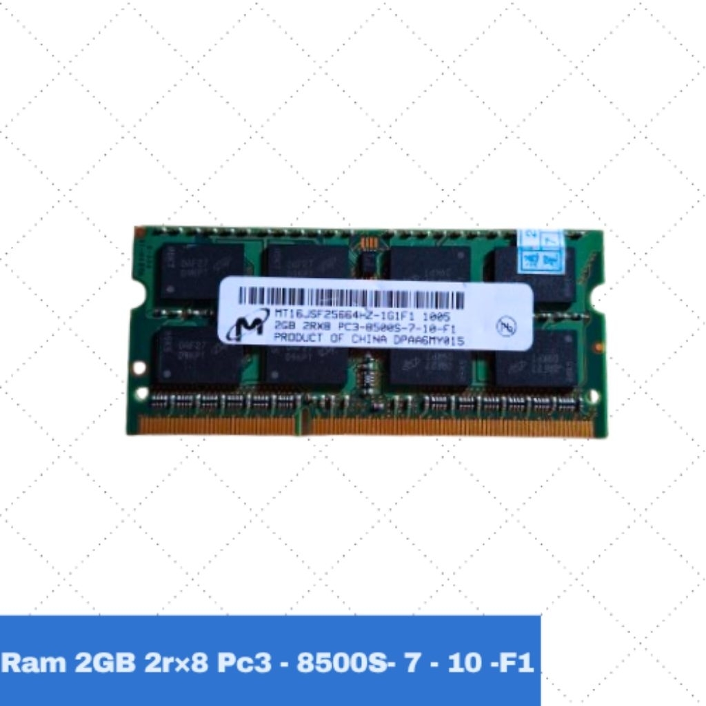 Jual Ram Laptop Micron Ddr3 2GB -2r×8 -Pc3 -7 -10 -F1 Bekas | Shopee ...