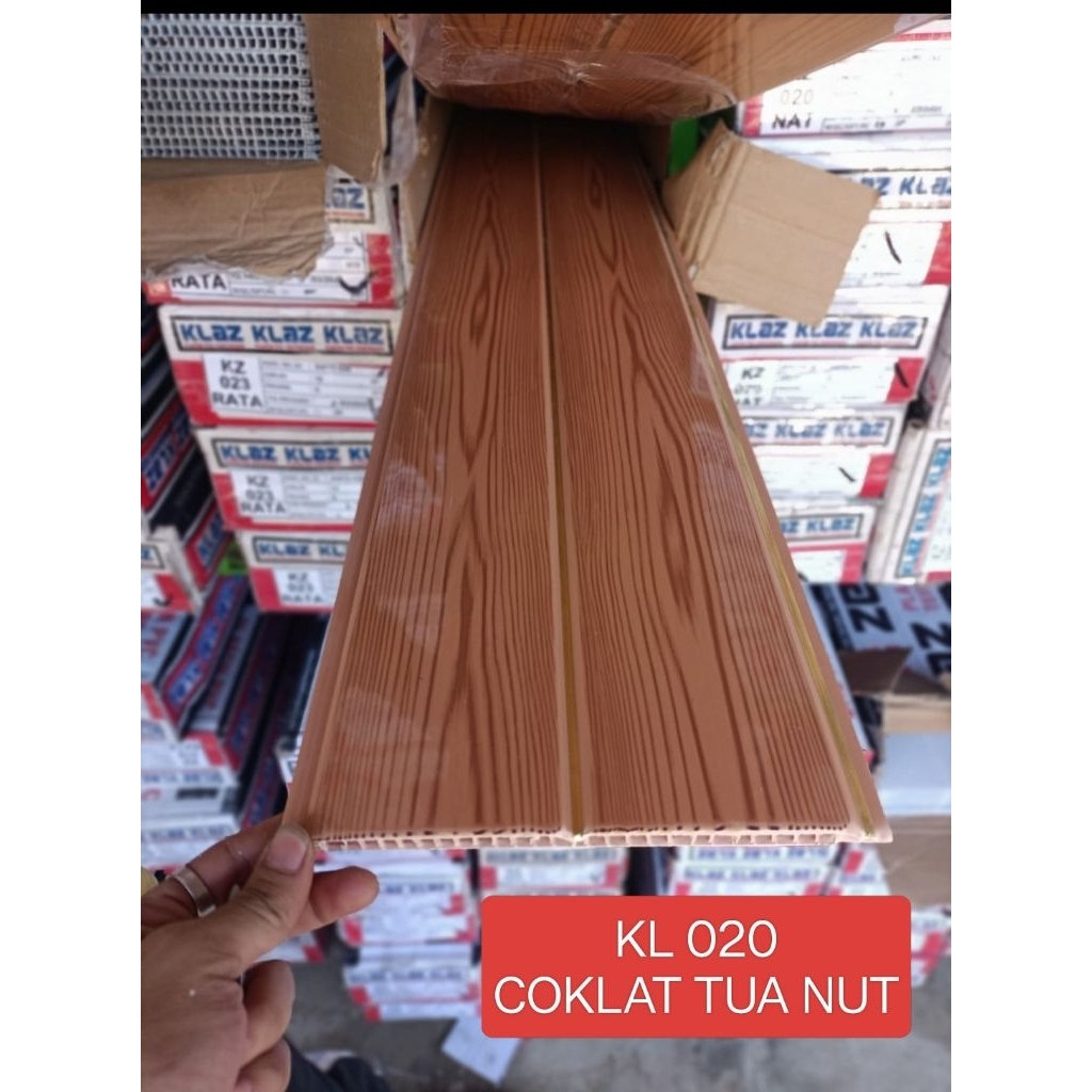 Jual Plafon Pvc Minimalis 8mm Motif -Kayu TUA Nut KL 020 | Shopee Indonesia