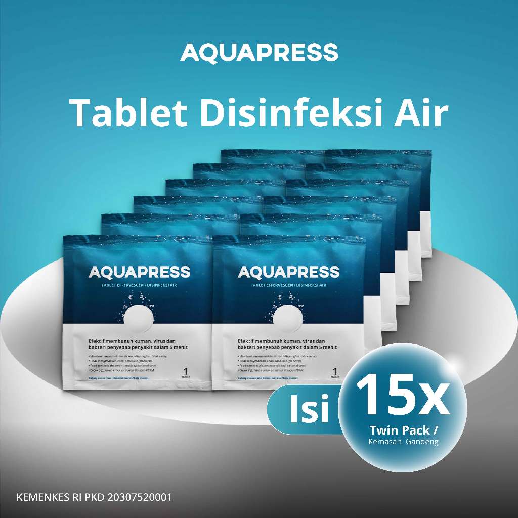 Jual Aquapress Tablet Disinfeksi Air – 15x Twin Packs | Shopee Indonesia