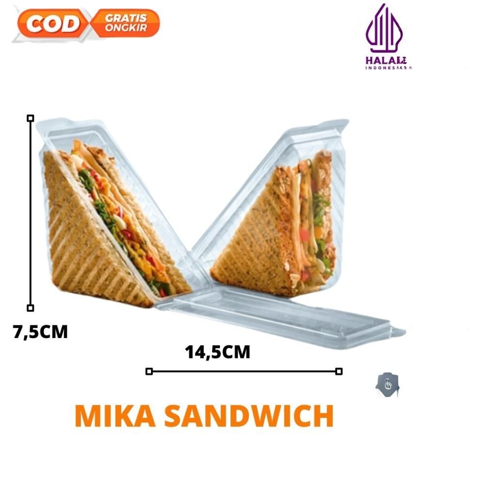 Jual Isi 50pcs Mika Sandwich Segitiga Mika Roti Tray Roti Tawar ...