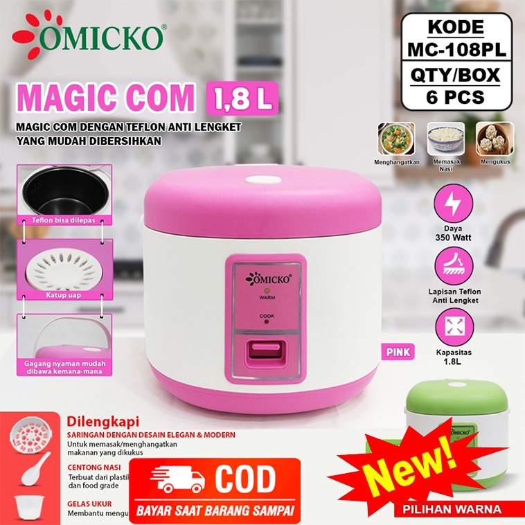Jual PROMO Rice Cooker Magic Com Omicko Platinum 1,8 Liter Penanak Nasi MANTAP / Magic Com ...