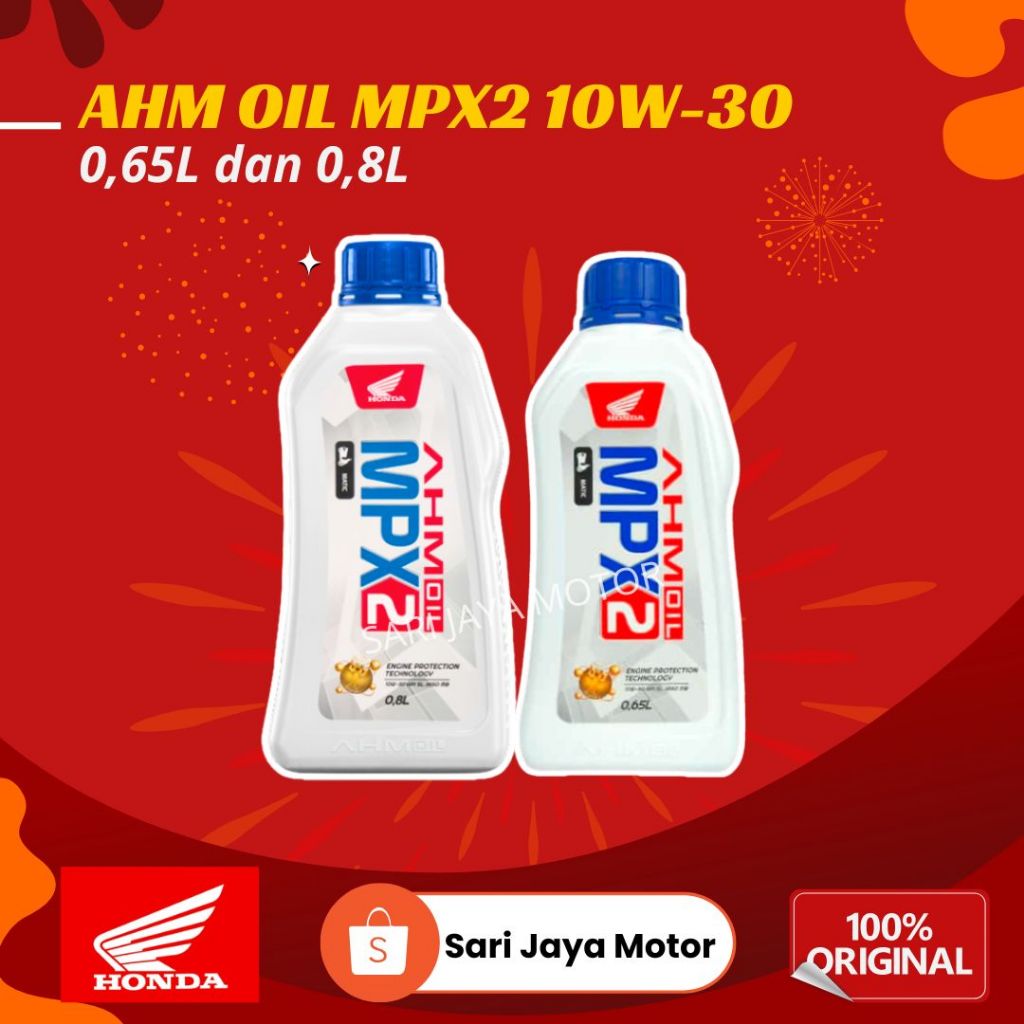 Jual Oli AHM MPX2 10W-30 0.65L dan 0.8L Pelumas Mesin Motor Matic Honda ...