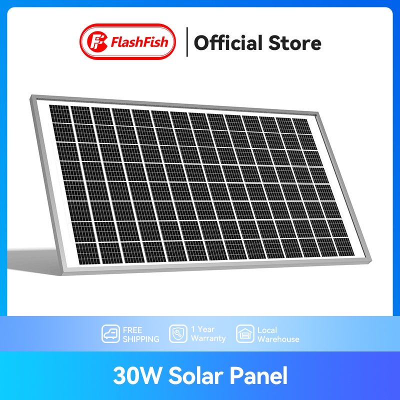 Jual Flashfish Solar Panel 30wp Solar Cell Tahan Air Panel Surya ...