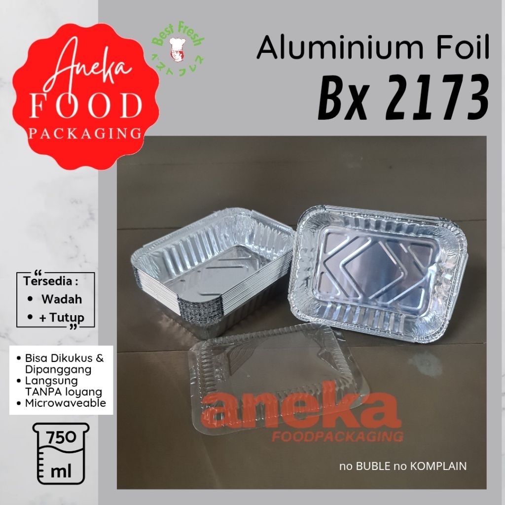 Jual Cup wadah aluminium BX 2173 loyang kotak BEST FRESH oiv 705 ...