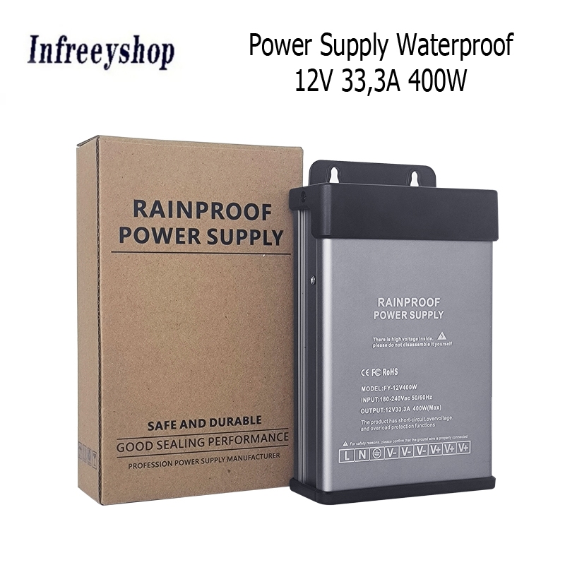 Jual power supply outdoor 33.3A 12V trafo waterproof led strip box ...