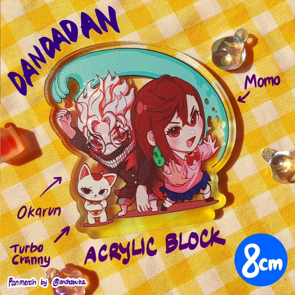 Jual Fan Merch Dandadan Okarun Momo Turbo Cranny Acrylic Block 8cm ...