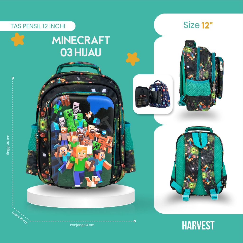 Jual Tas Ransel PAUD TK / Tas Sekolah Anak Gambar Minecraft Roblox ...
