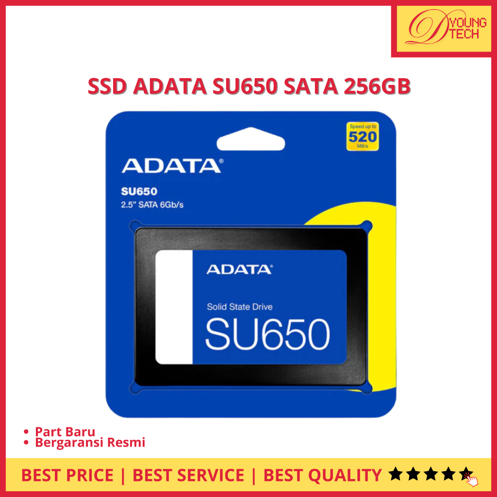 Jual ADATA SSD SU650 256GB SATA III / Solid Sata Drive 256GB/512GB- Gratis Kabel Sata / Original ...