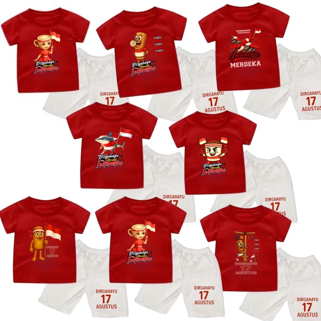 Jual Merah putih/Setelan baju Kemerdekaan indonesia anomali italian brainrot tung tung sahur dan ...
