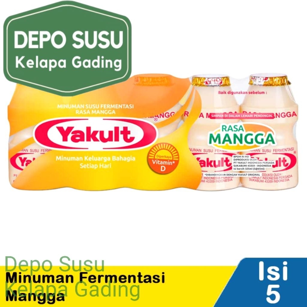 Jual Yakult Rasa Mangga 1 Pack isi 5 Botol | Minuman Susu Fermentasi ...