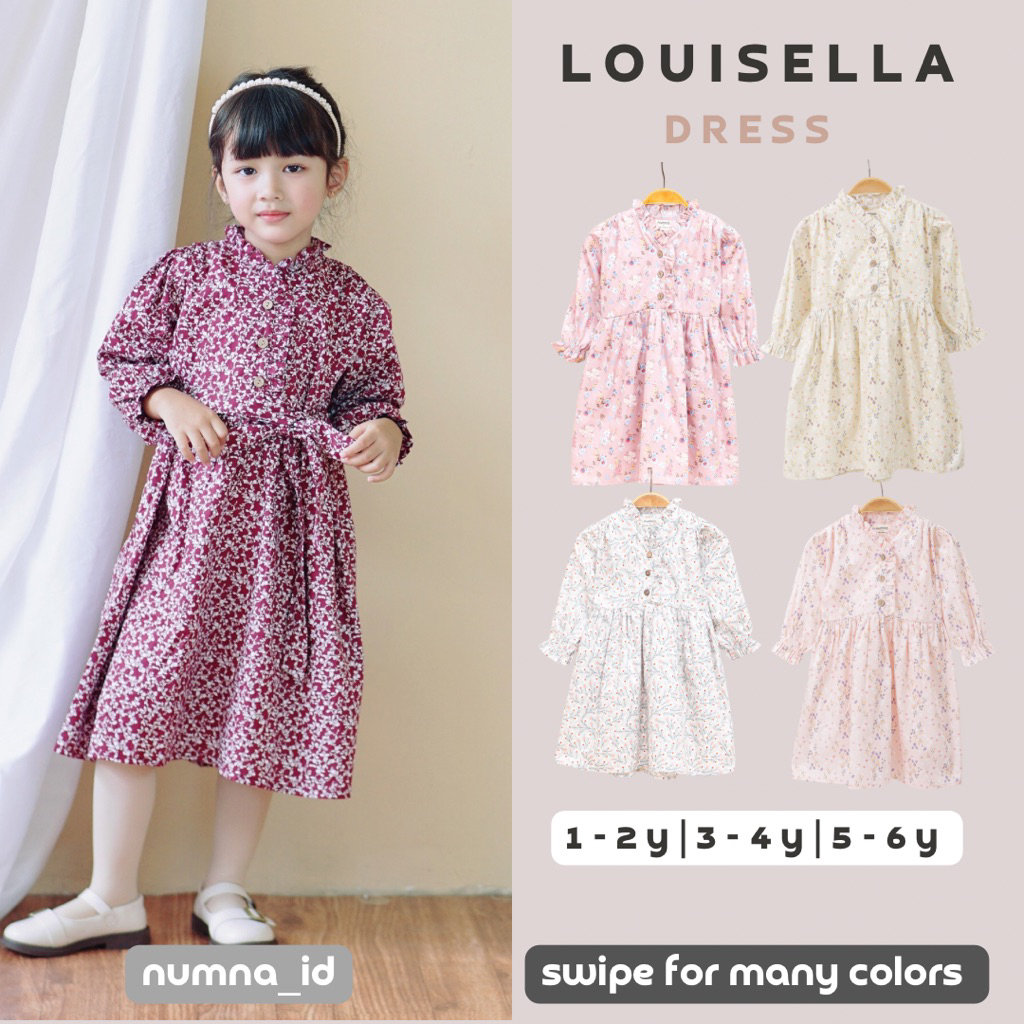 Jual NUMNA - Dress Anak LOUISELLA - Baju Anak Perempuan | Shopee Indonesia