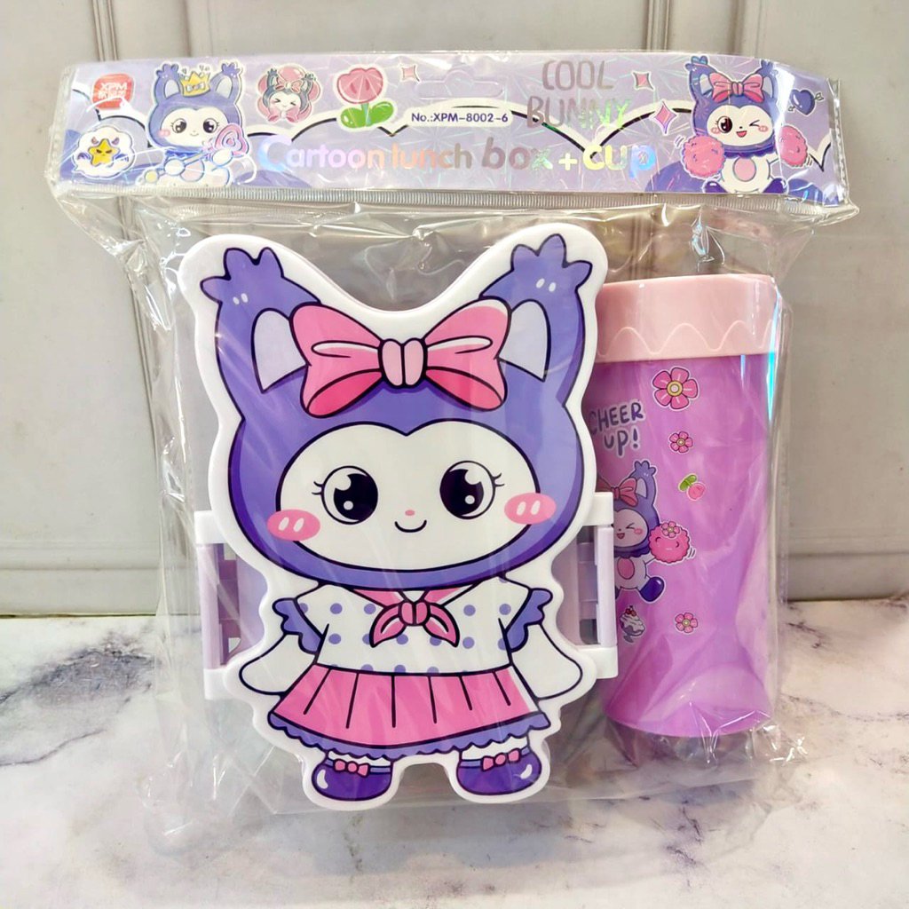 Jual SET TEMPAT MAKAN SEKAT 3 DAN BOTOL MINUM KODE 8002 KUROMI DINO ...