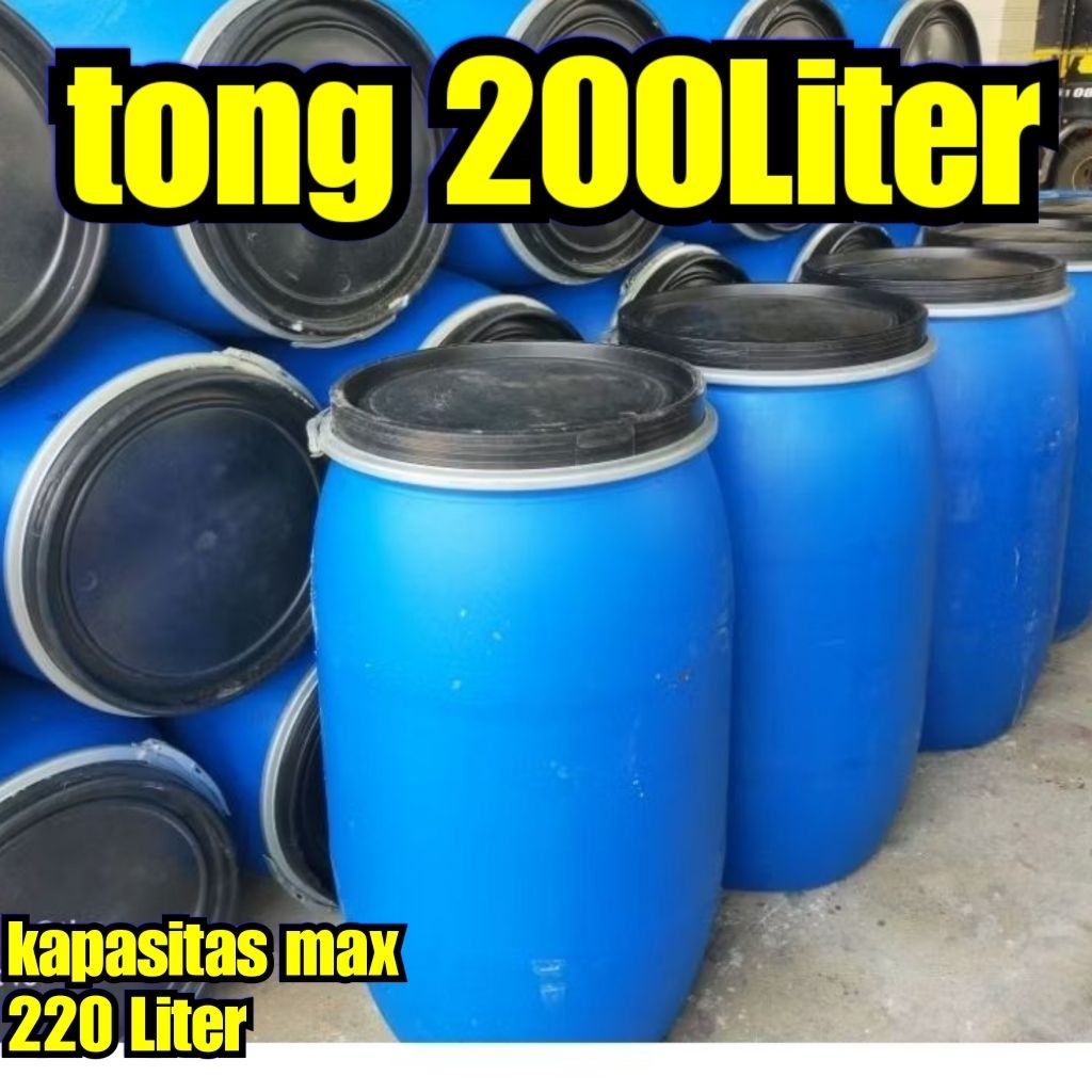 Jual drum plastik 200Liter klem pantat botol.kapasitas max. 220liter ...
