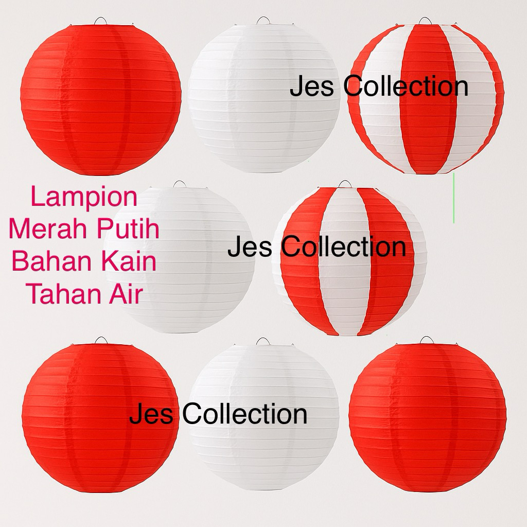 Jual Lampion Merah Putih Bahan kain Tahan Air Cocok Untuk Dekorasi Luar ...