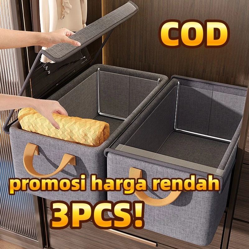 Jual Kotak penyimpanan mainan/pakaian dalam/pakaian rangka baja lipat ...