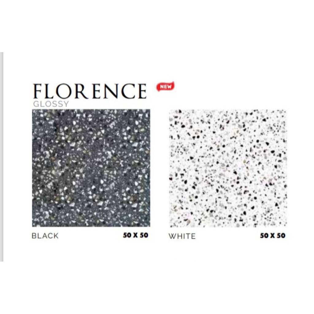 Jual KERAMIK MERK ASIA TILE TIPE FLORENCE GREY CREAM UKIRAN 50X50 ...