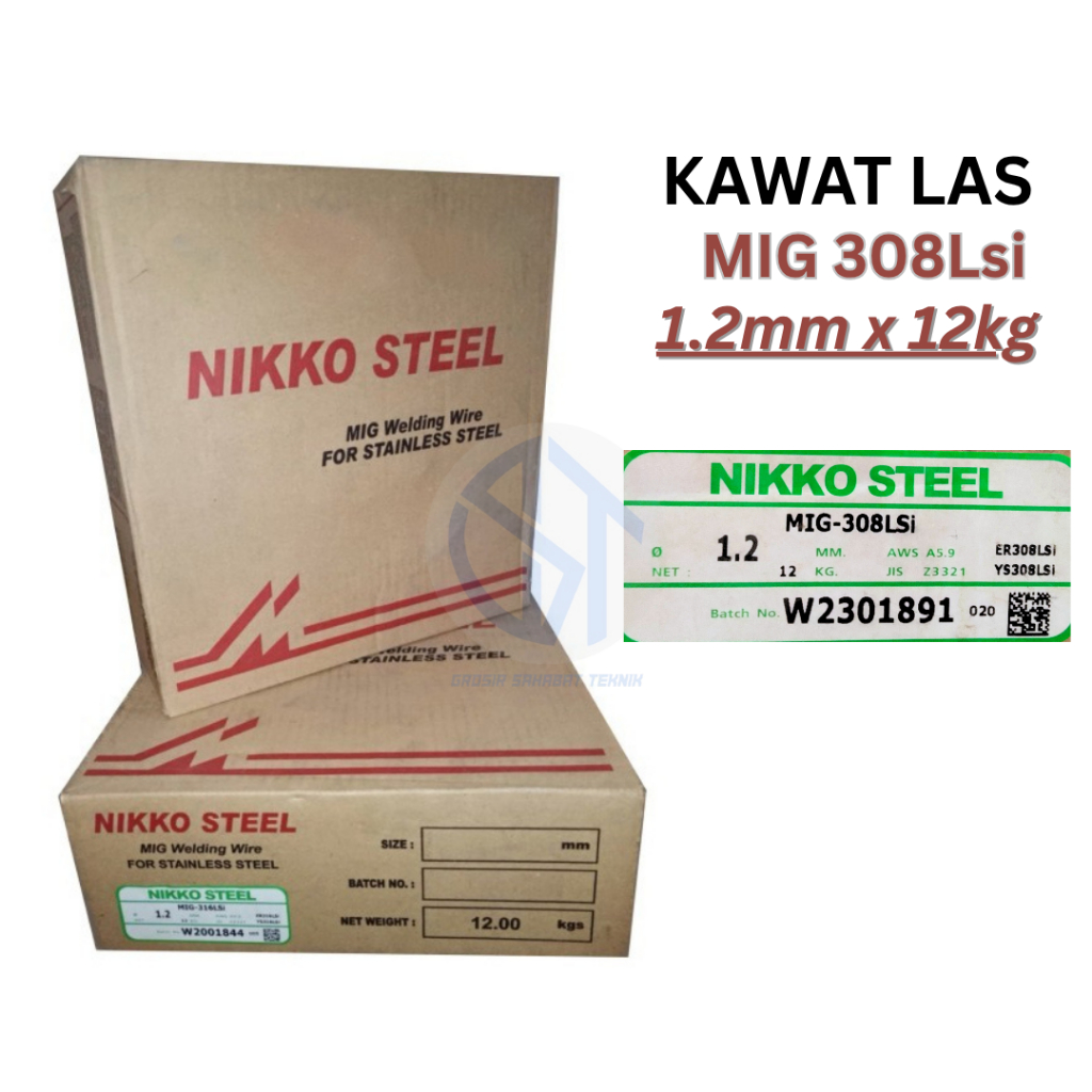 Jual Kawat Las MIG 308-LSi 1.2mm x 12kg Nikko Steel ER308LSi MIG ...