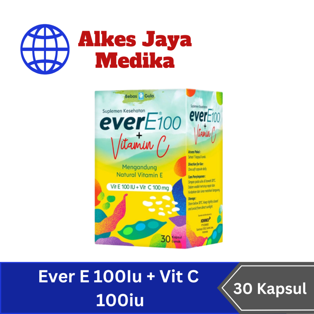 Jual Ever E 100 IU + Vitamin C Isi 30 Kapsul - Vitamin E | Shopee Indonesia