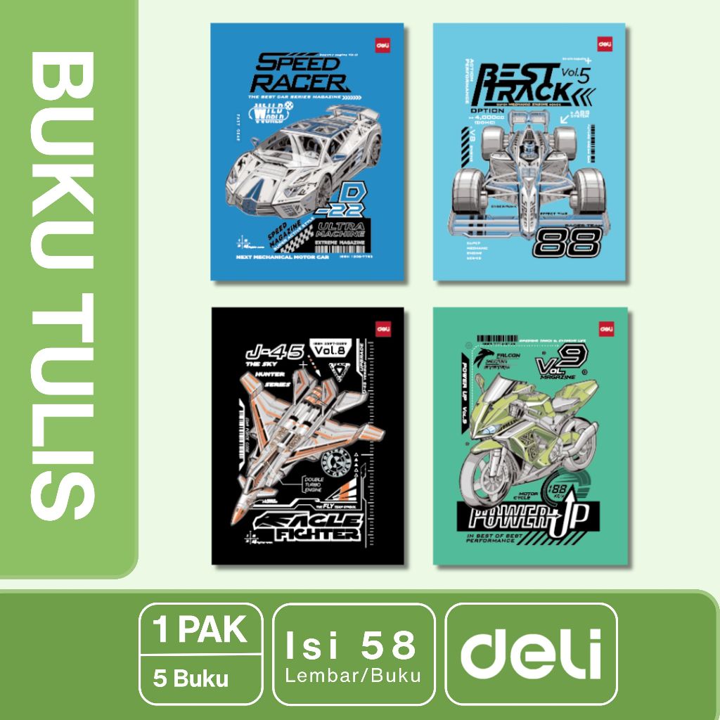 Jual Buku Tulis Deli 58 Super Mechanic 1 Pak Isi 5 Buku | Shopee Indonesia