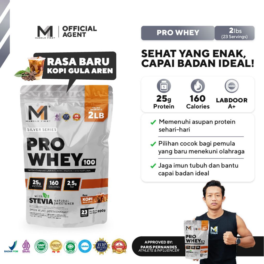 Jual Muscle First Pro Whey 100 2lbs 23 Serving Whey Protein Massa otot ...