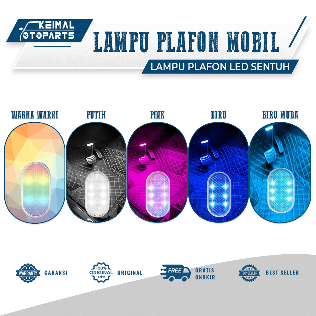 Jual Lampu Plafon Mobil Mini LED Touchscreen 6 LED untuk Interior ...