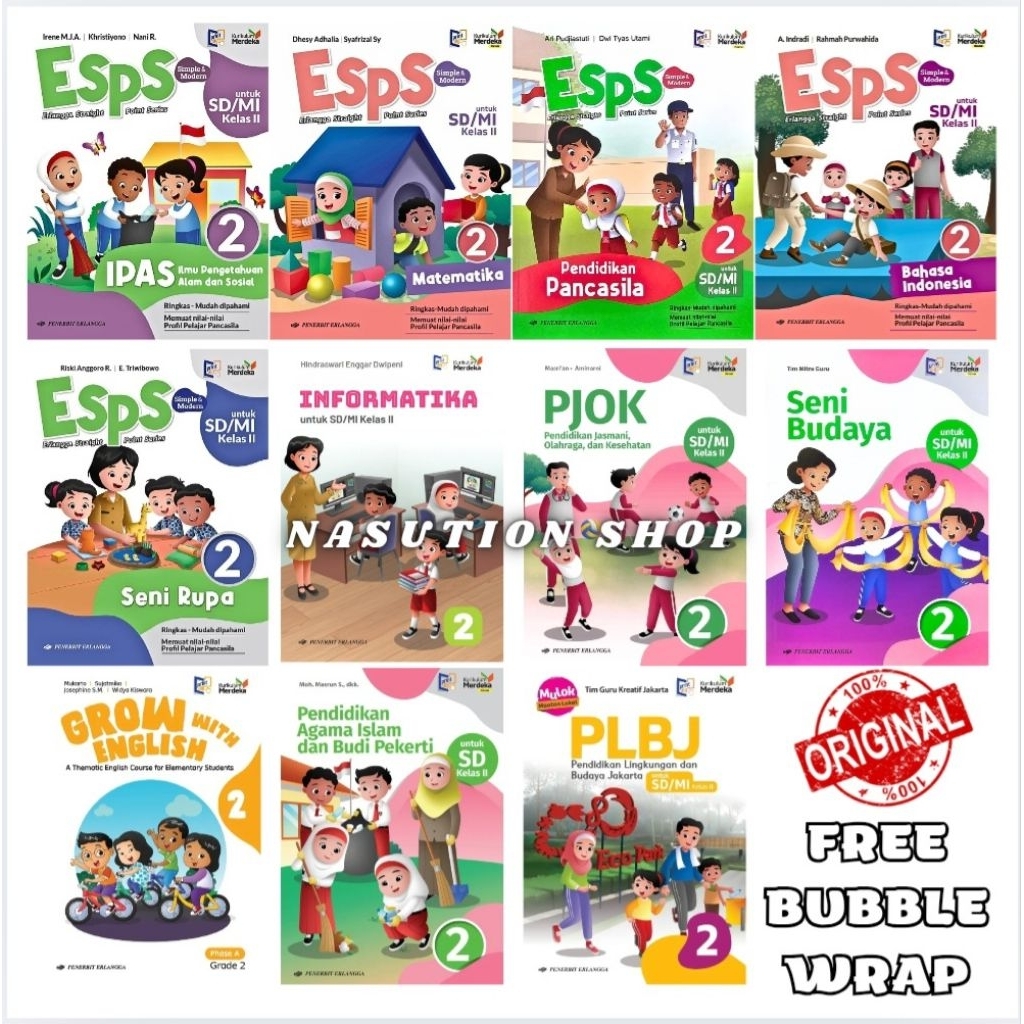 Jual BUKU PAKET KELAS 2 SD/MI PENERBIT ERLANGGA KURIKULUM MERDEKA KM ORIGINAL - ESPS MATEMATIKA ...
