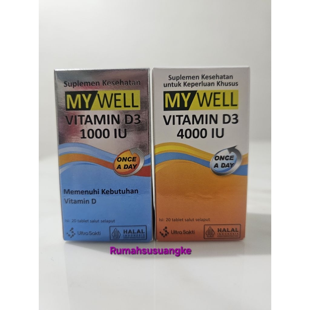 Jual My well vitamin D3 1000 IU & 4000 IU isi 20 tablet | Shopee Indonesia