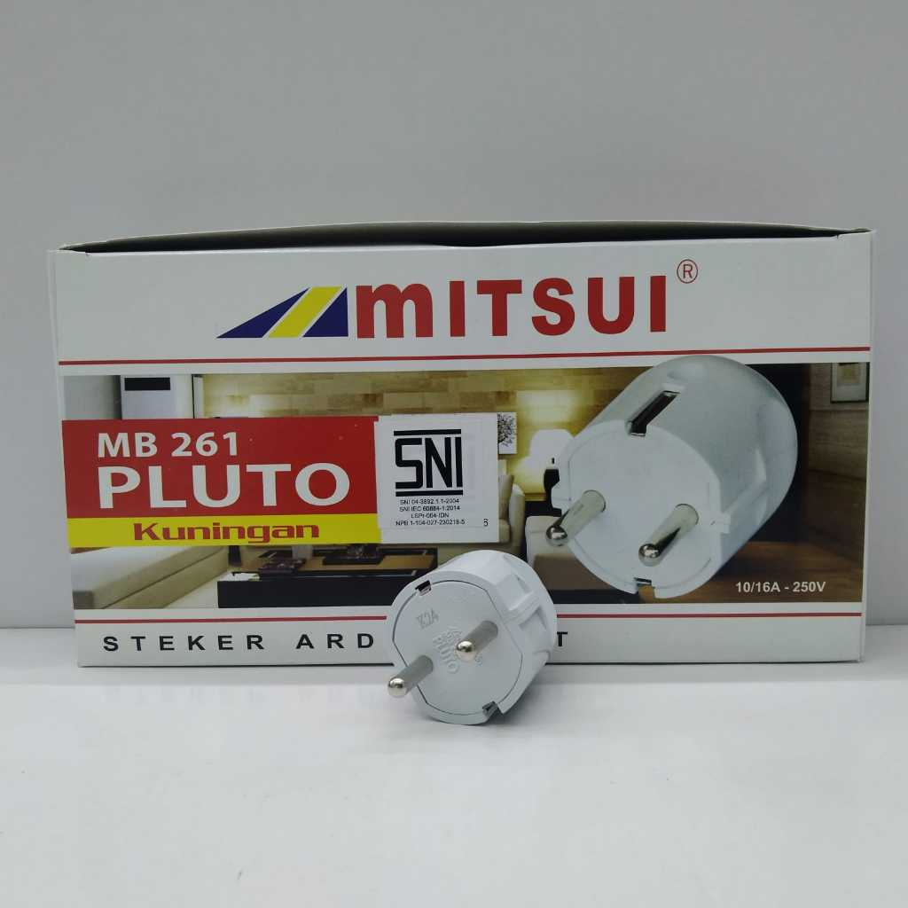 Jual Mitsui Pluto Steker Colokan Listrik Arde Bulat Terminal Kuningan ...