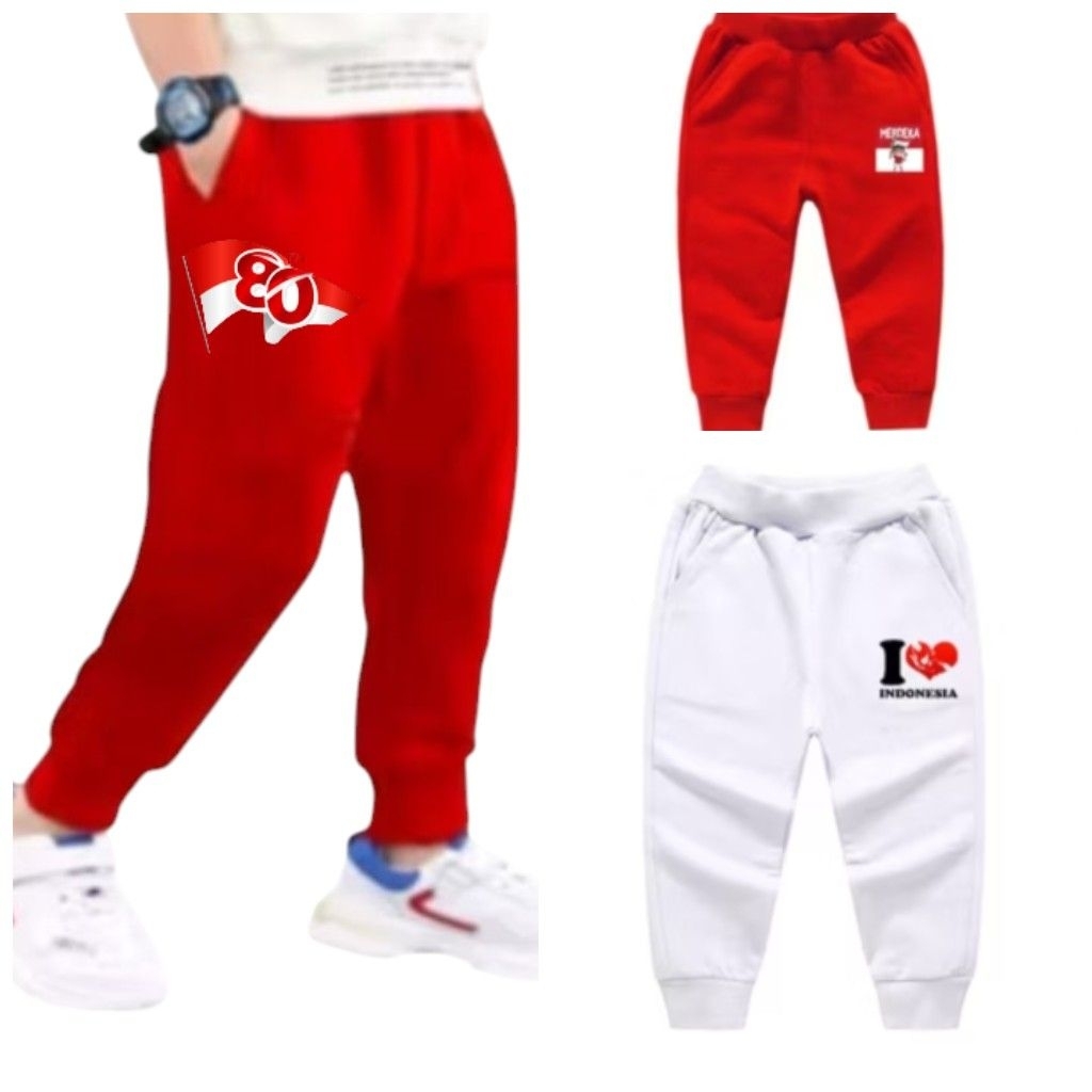 Jual CELANA JOGER ANAK MERAH PUTIH KEMERDEKAAN / CELANA PANJANG ANAK 1 ...