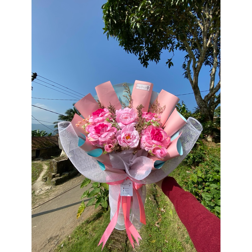 Jual buket bunga artificial/buket bunga wisuda/bouquet hadiah ulang ...