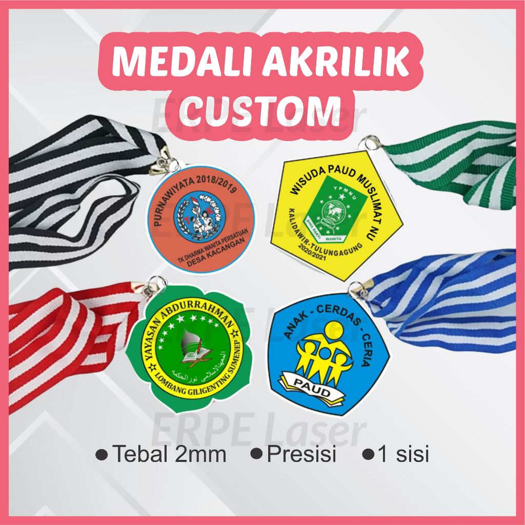 Jual MEDALI AKRILIK CUSTOM | Gordon Wisuda Kelulusan PAUD TK SD | Samir ...