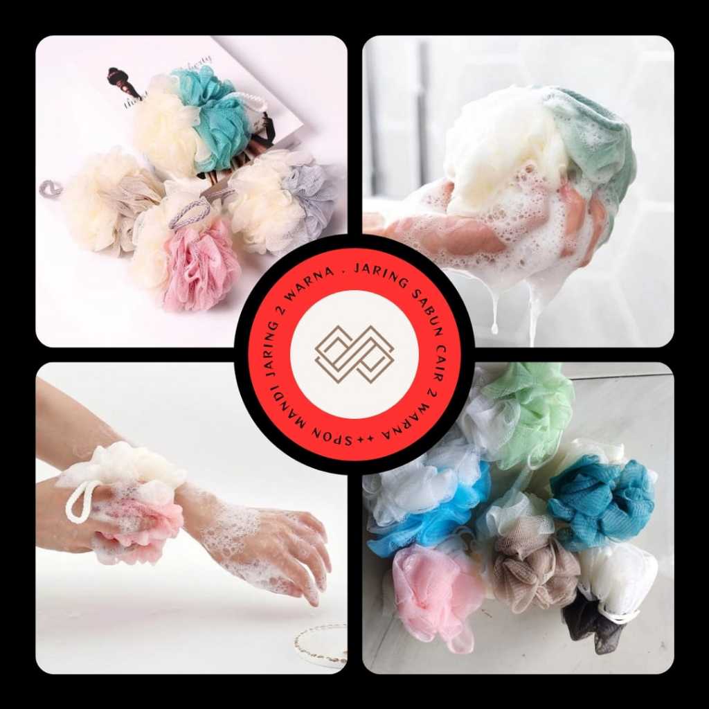 Jual Spons Mandi Jaring 2 warna | Jaring Sabun Cair 2 Warna | Shower ...