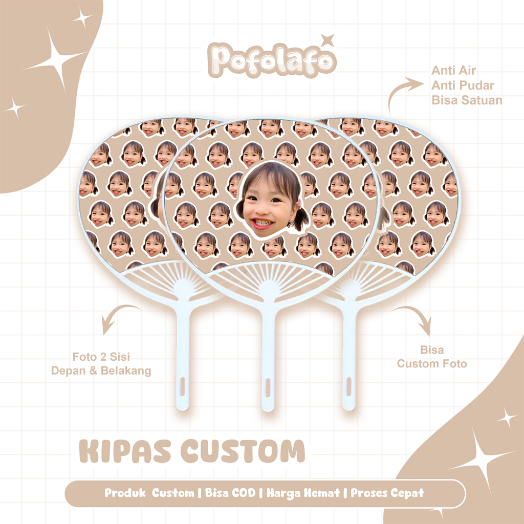 Jual Kipas Tangan Custom/Kipas Konser KIPAS FOTO PATTERN CUSTOM 2 SISI ...