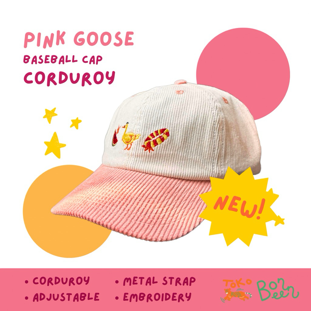Jual [Toko Bonbeen] Corduroy Baseball Cap Pink Goose New Topi Baseball ...
